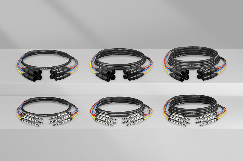 Phenyx Pro 4-Channel XLR & TRS Snake Cables for Clean Sound