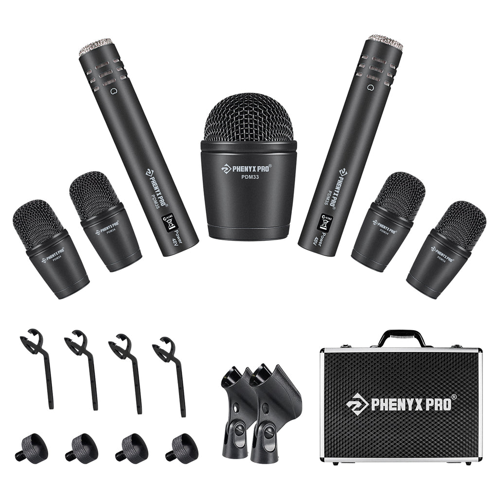 PTD-10 7-Piece Drum Microphone Kit - Phenyx Pro