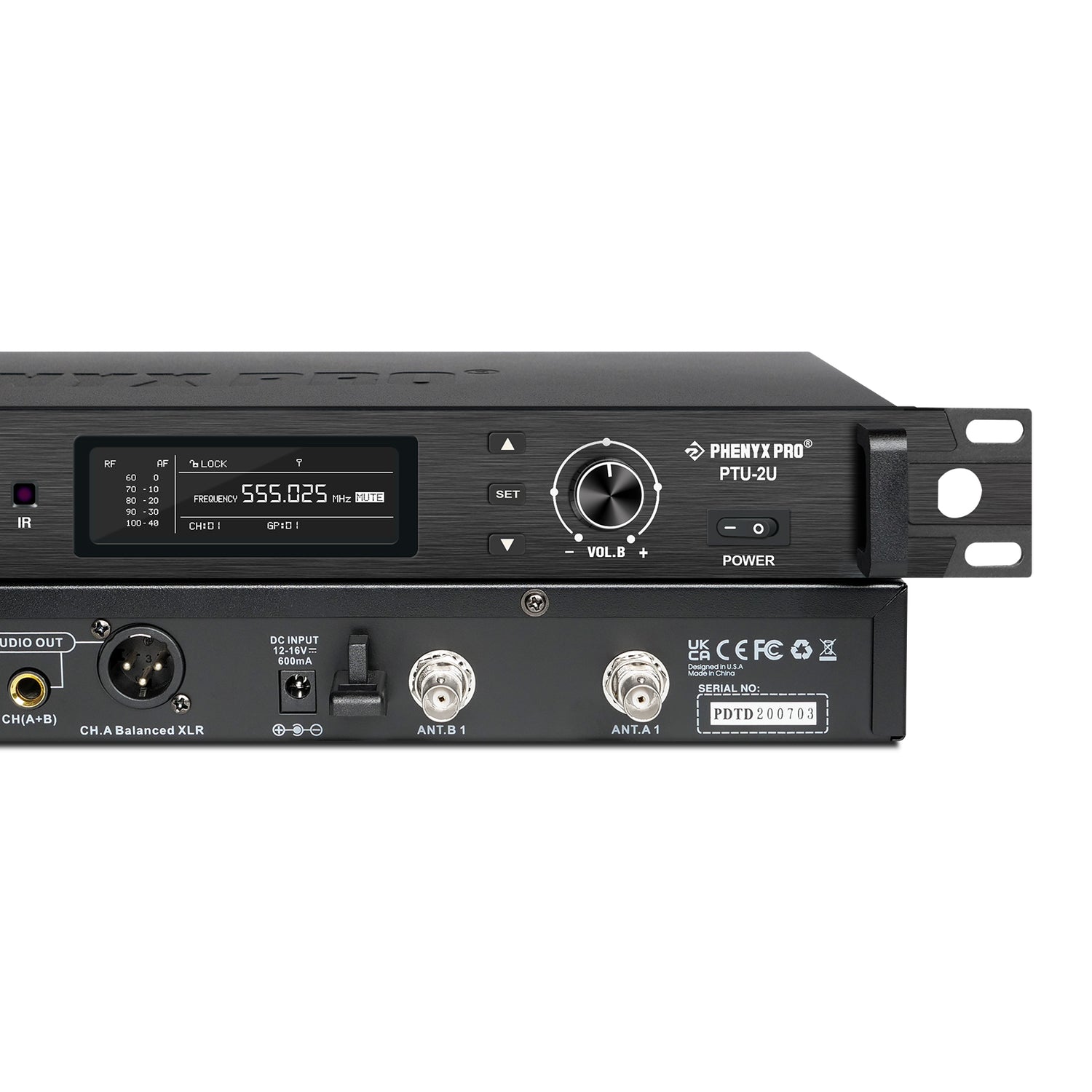 PTU-2U-2H Dual Wireless Microphone System - Phenyx Pro